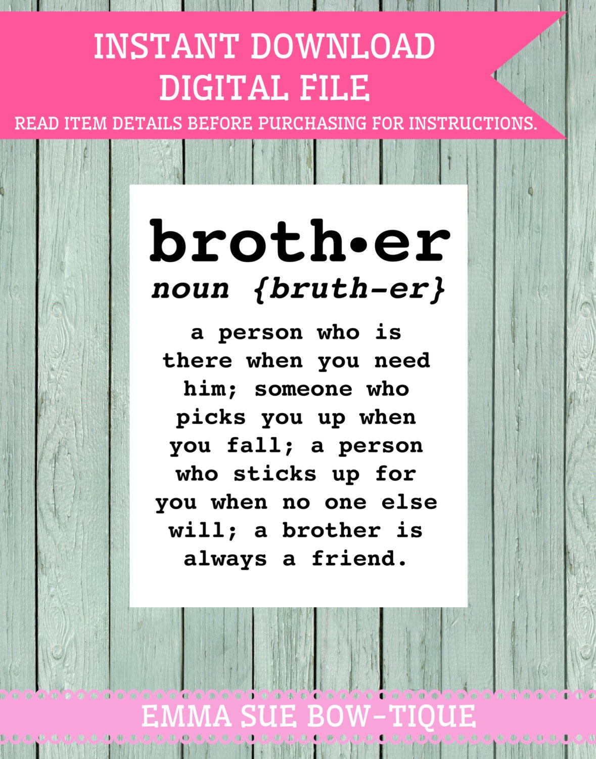 Brother Sign DIY Printing Digital File INSTANT