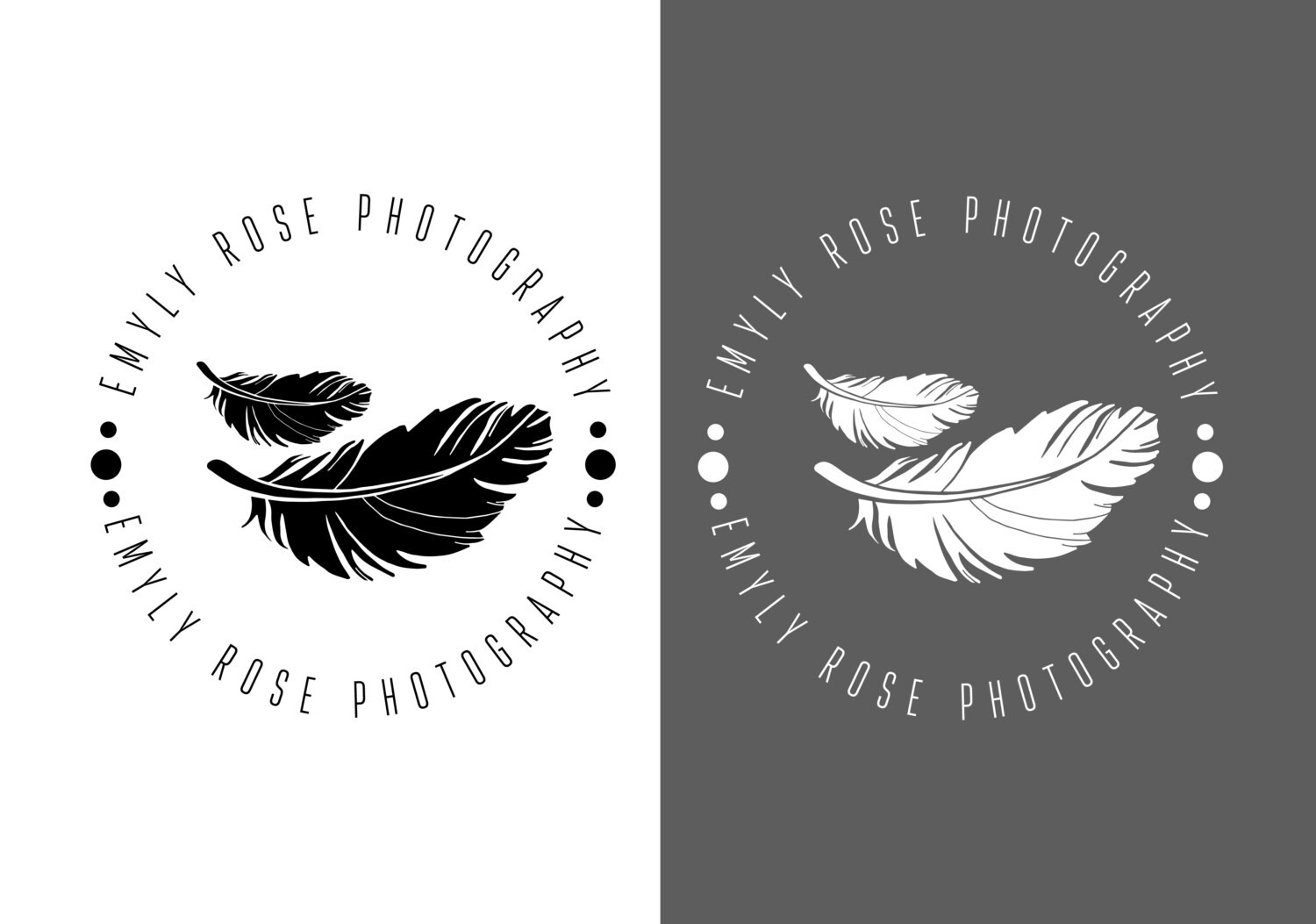 DIGITAL Feather logo black white feathers watermarks Custom