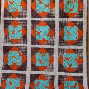 Fox baby quilt | Etsy