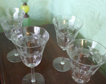 Vintage wine glasses | Etsy