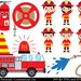 Firefighters Set Clipart Digital Clip Art Graphics Personal
