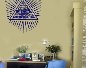 Illuminati Symbols Wall Decal All Seeing Eye Vinyl Sticker