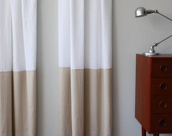 Color block curtains | Etsy