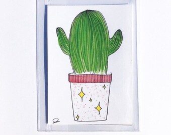 Watercolor Cactus Hedgehog PNGJPG