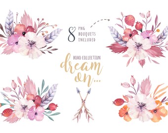 Rustic boho clipart | Etsy