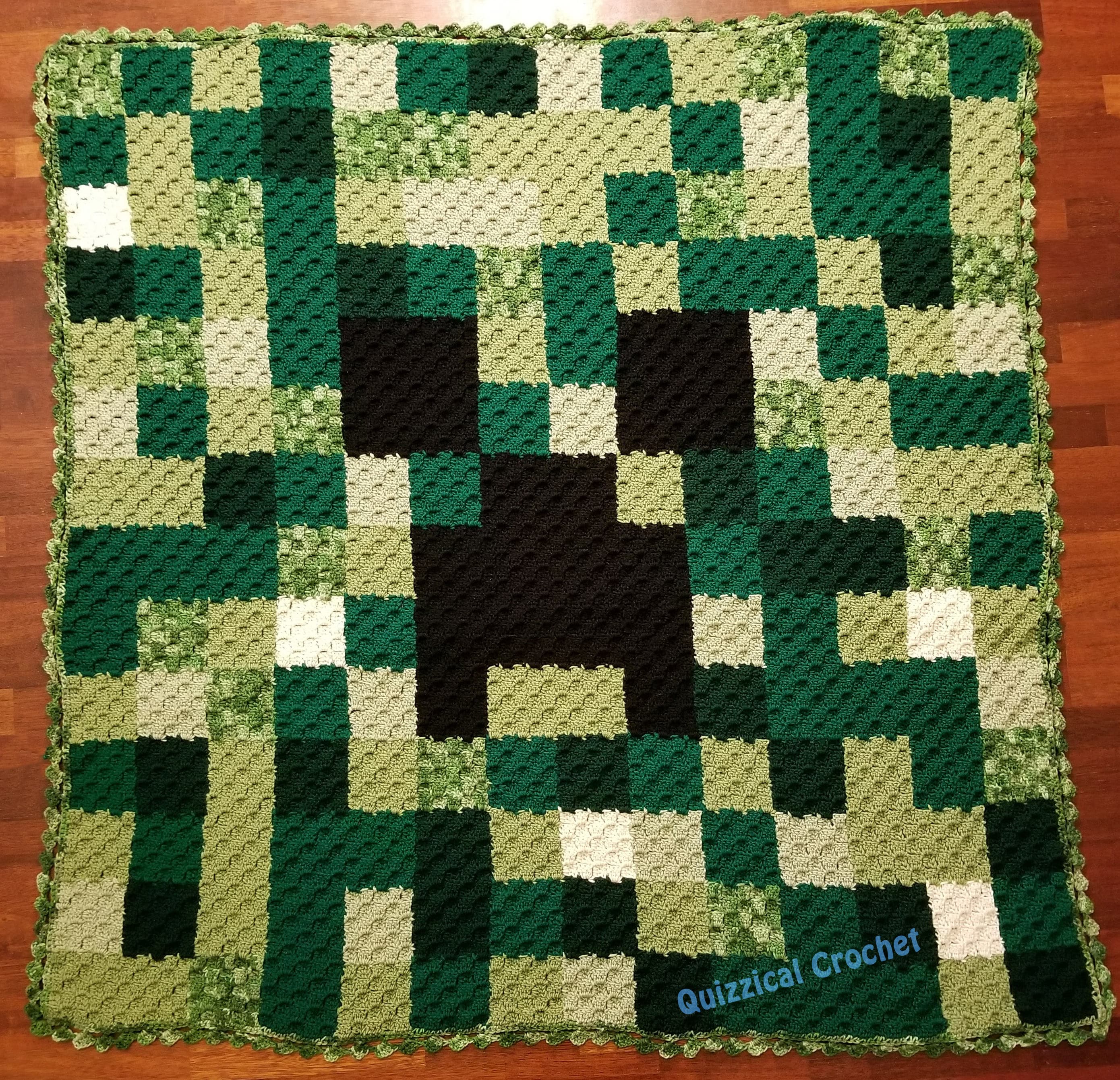 Minecraft Creeper C2C Crochet Pattern