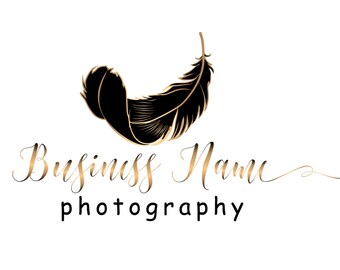 DIGITAL Feather logo black white feathers watermarks Custom
