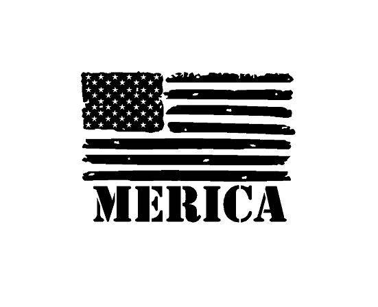 Merica American Flag Decal with FREE SHIPPING