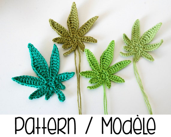 PDF PATTERN : Marijuana leaf crochet pattern crochet pot
