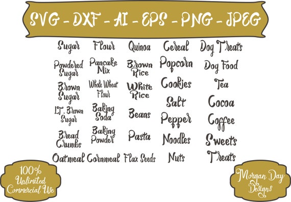 Canister Labels SVG Labels SVG Kitchen SVG Kitchen