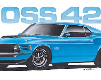 1969 Ford Mustang BOSS 302 vinyl decal wall graphic officially