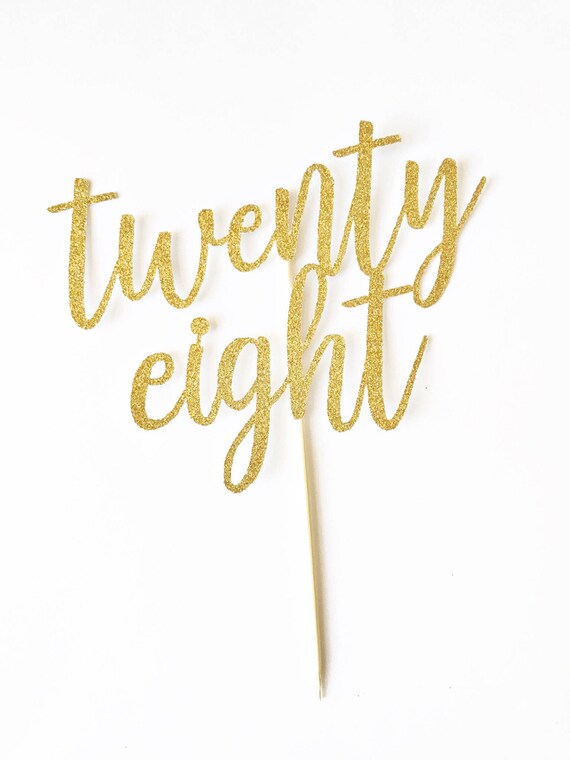 Twenty Eight Cake Topper / 28th Birthday Cake Topper / 28
