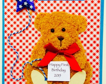 Teddy bear card | Etsy