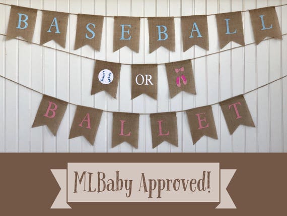 BASEBALL or BALLET Burlap Banner The Perfect Gender Reveal