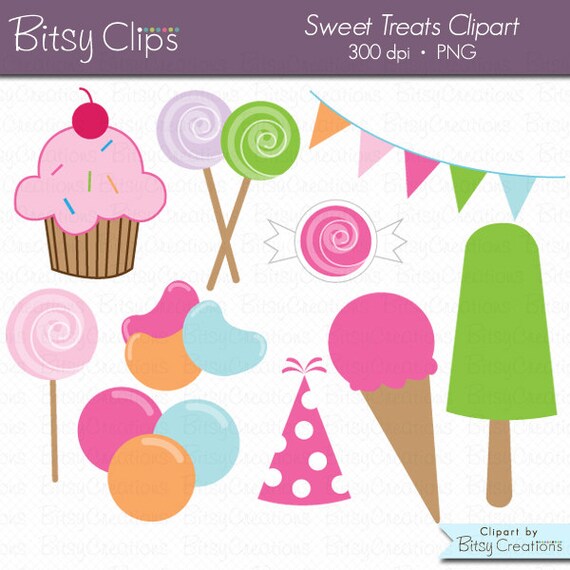 Sweet Treats Digital Art Set Clipart INSTANT DOWNLOAD Candy