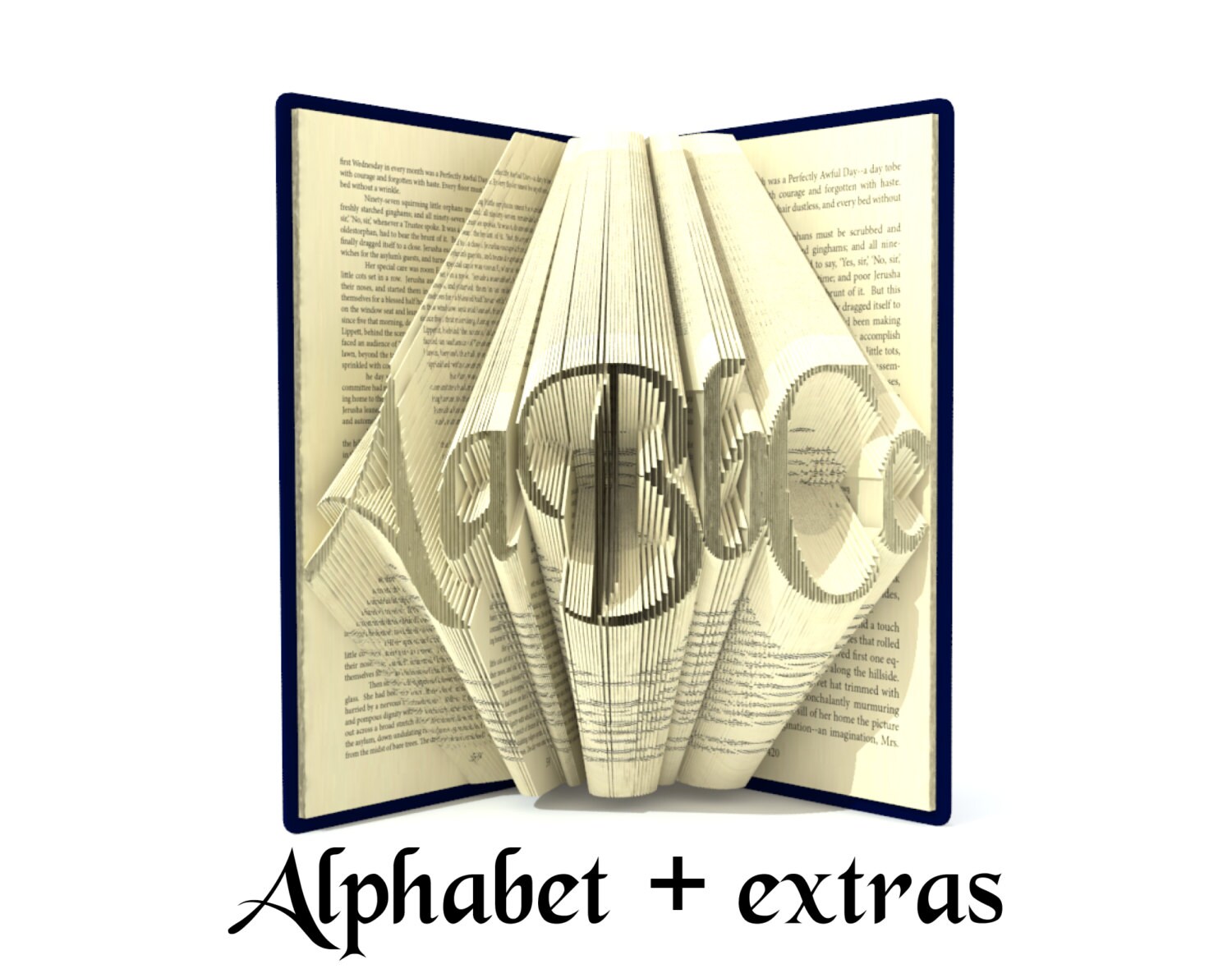 Book folding ALPHABET 6 Medium fancy font Book folding