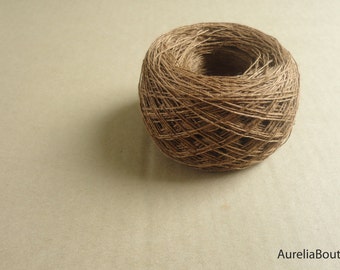 3ply linen yarn linen thread crochet yarn brown gold ocher