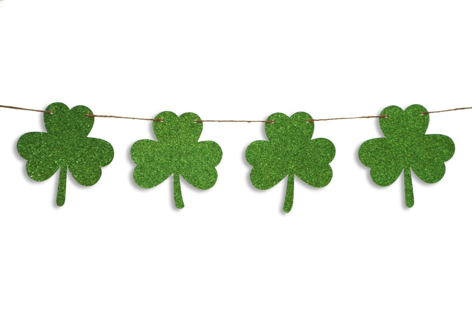 Shamrock glitter garland St Patricks Day garland St