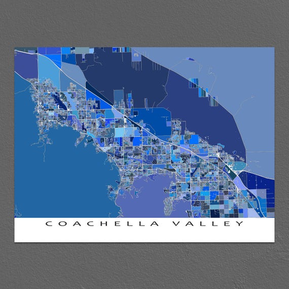 Coachella Valley Map Print Palm Springs Palm Desert