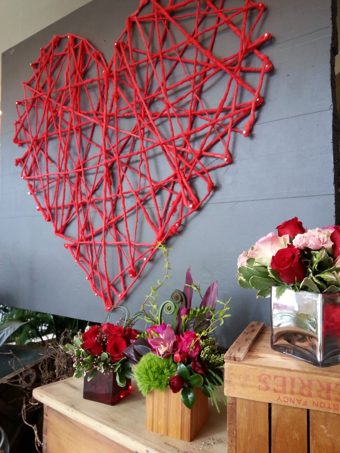 Large Yarn Heart Backdrop Display