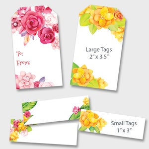 Floral gift tags | Etsy