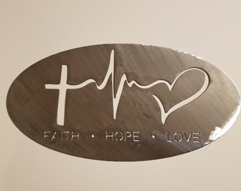 Faith hope love sign | Etsy