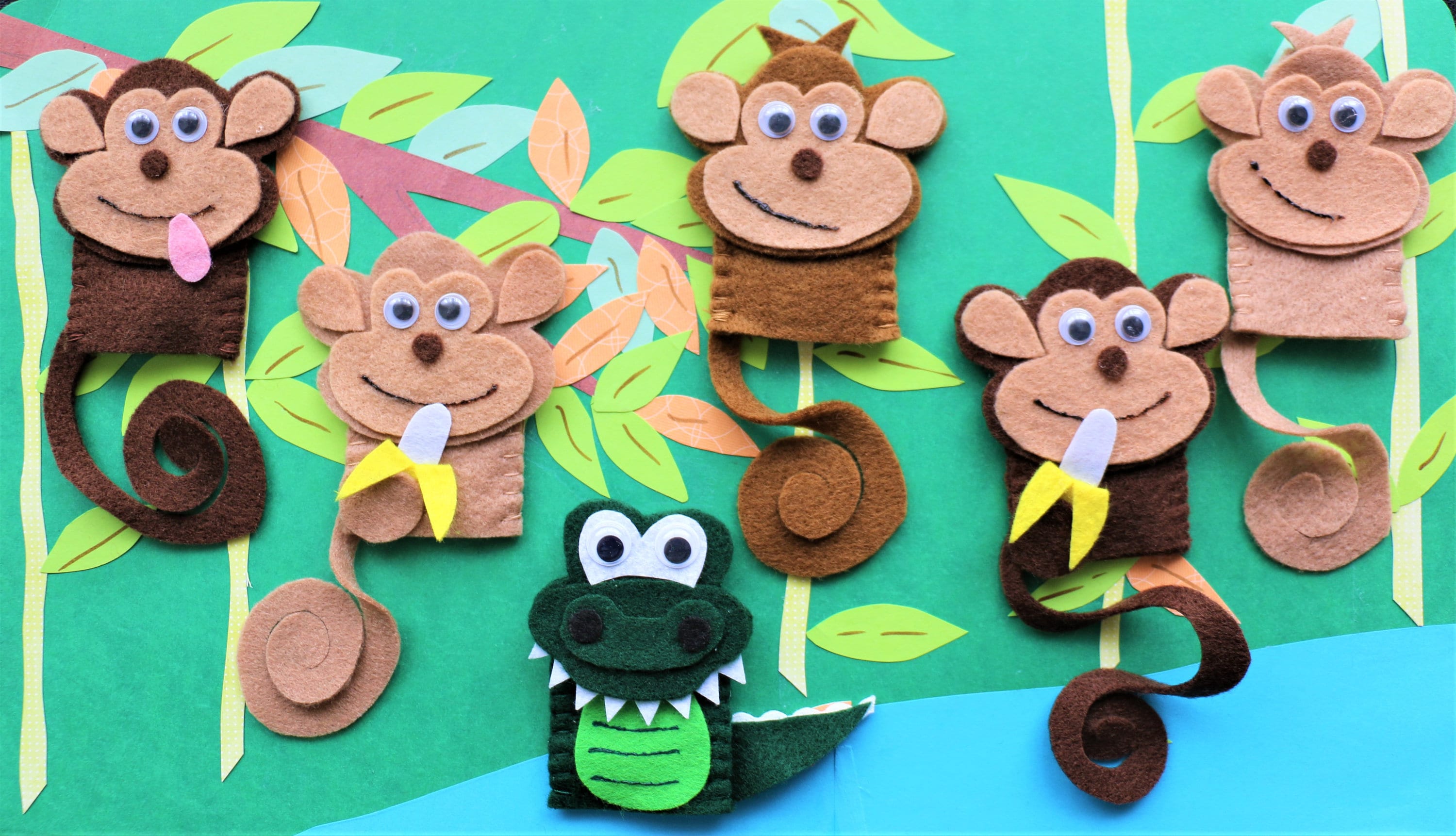 Five Little Monkeys Finger Puppet Set
