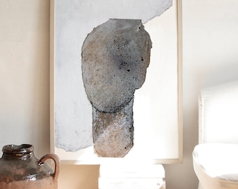 Minimalist Grey Art Print Abstract Artwork of Original Smooth