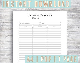 Savings printable | Etsy