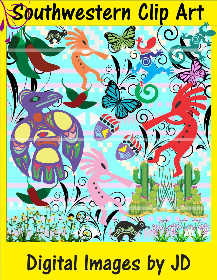 Southwest Clip Art Bundle with Transparent Backgrounds