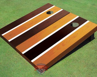Custom Corn Hole Striped Pattern Wedding Themed Cornhole