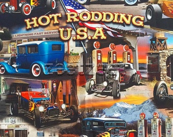 Hot rod fabric | Etsy