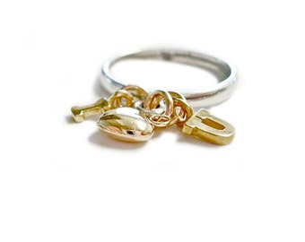 Dangle charm ring | Etsy