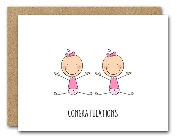 PRINTABLE Twins Card Congratulations Twins Card New Baby