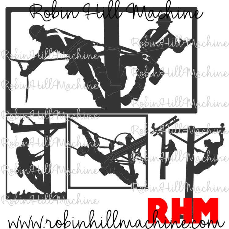 Lineman dxf svg files plasma cutting CNC laser metal art water