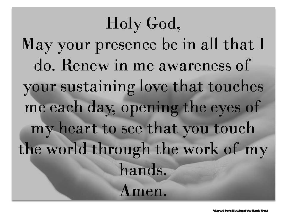 Caregiver Hand Blessing Digital Print Catholic Prayer for