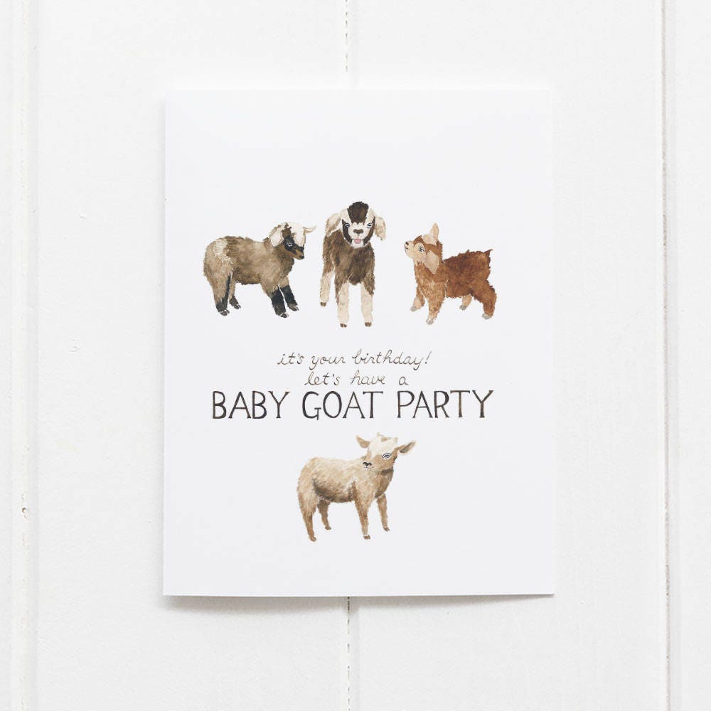 Baby Goats Birthday Card / Birthday Card / Greeting Card