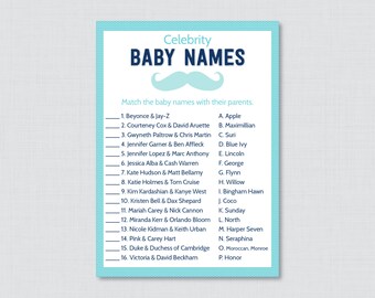 Celebrity Baby Name Match Game Printable Gold Confetti Baby