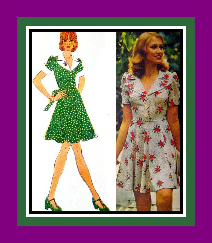 Vintage 1973 Jazzy Rever Collar Dress Sewing Pattern Two