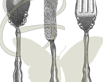 Silverware clip art | Etsy