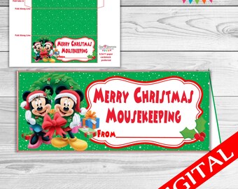 PRINTABLE Mousekeeping tip envelope PDF thank you envelopes