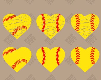 Heart softball | Etsy