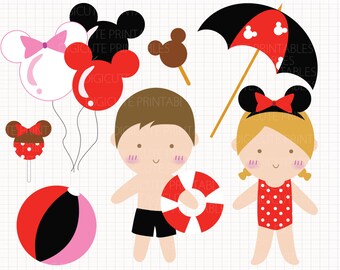 Mickey pool party | Etsy