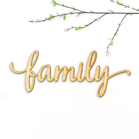 Family Script Word Wood Sign-Wood Sign Art Gallery Wall