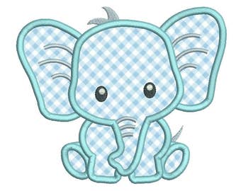 Baby Girl Elephant Machine Embroidery Applique Design Jungle