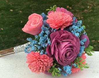 Wood flower bouquet | Etsy