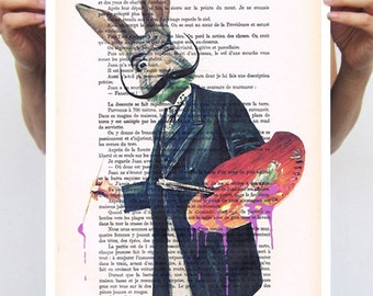 Rabbit Bunny Print Illustration Drawing Digital Painting