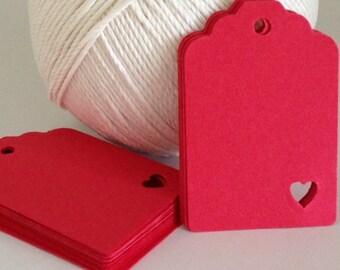 Red gift tags | Etsy