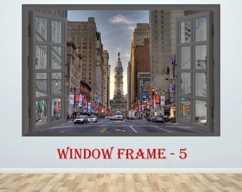 Cityscape wall decal | Etsy