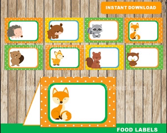 Woodland Tent Cards Woodland Food Labels Editable Woodland